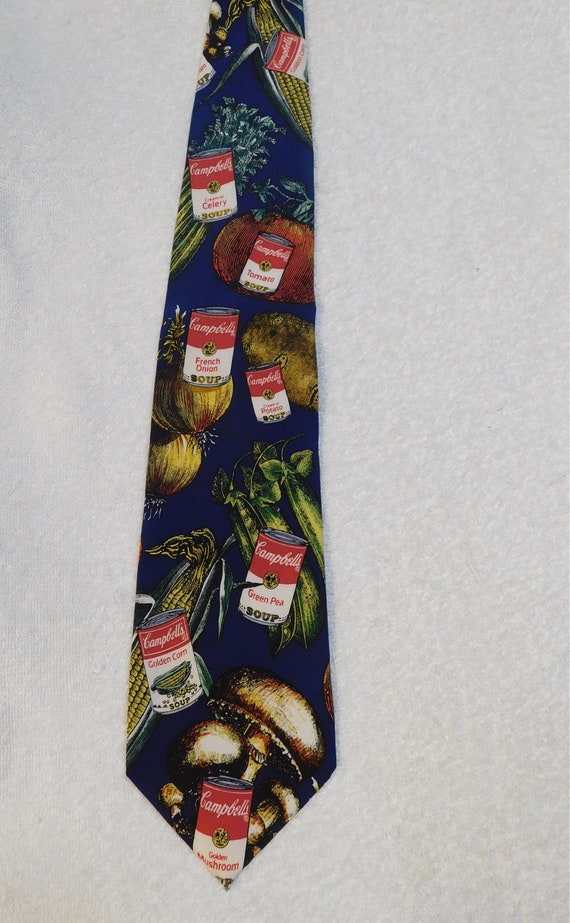 Campbells Vegetable Soup Vintage Blue Necktie Tie - Gem