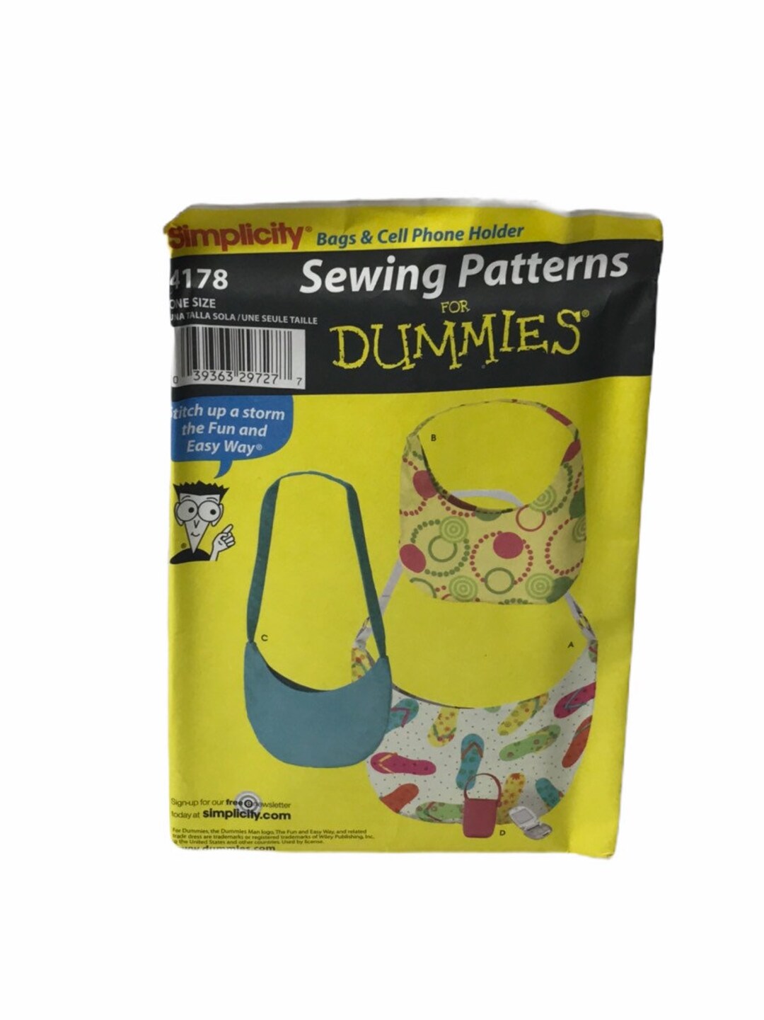 Simplicity 4178 Sewing Pattern Purse Handbag Hobo Bag Cell Phone Holder ...