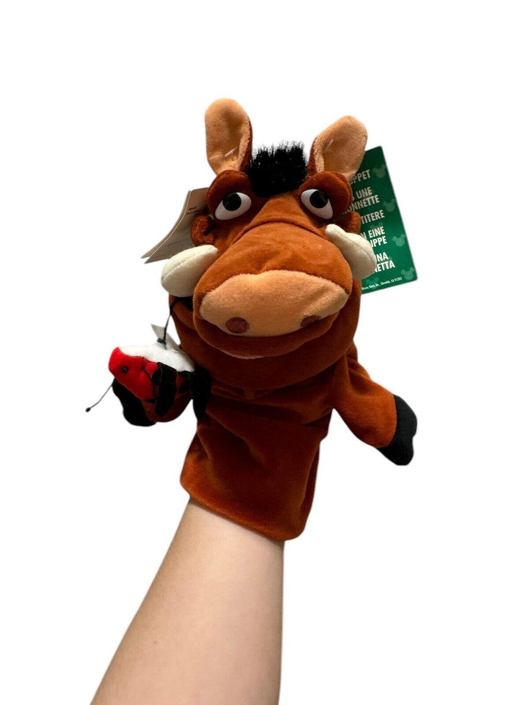Walt Disney Store the Lion King PUMBAA HAND PUPPET 10" Plush Stuffed ...