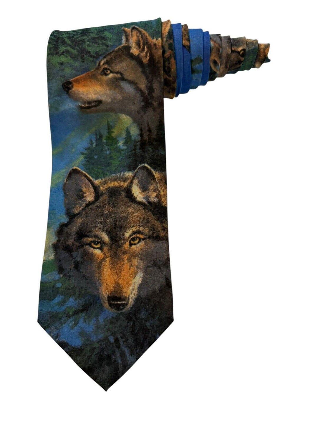 Ralph Marlin Wolf Howling Wolf Vintage Novelty Necktie 1995 Polyester ...