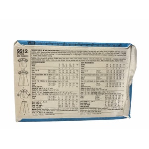 Simplicity 9512 Toddlers Dress In 2 Lengths Pants Vintage | Etsy