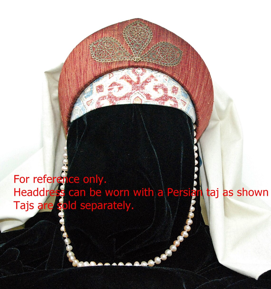 Persian headdress Safavid Timurid includes white cotton veil | Etsy
