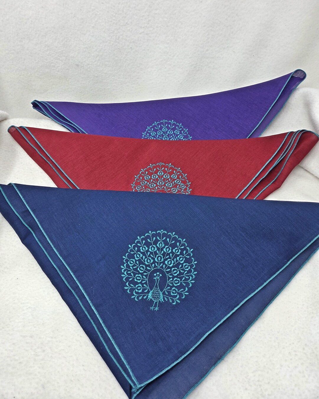 Peacock 25" Sq Embroidered Cotton Veil. Can Be Worn for Many Historical ...