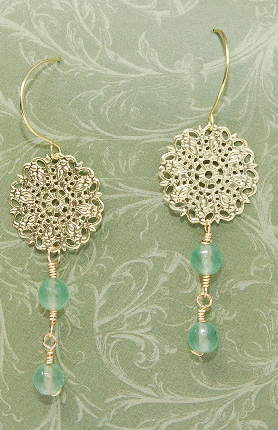 16th century Safavid Persian Earrings: gold tone filigree and | Etsy