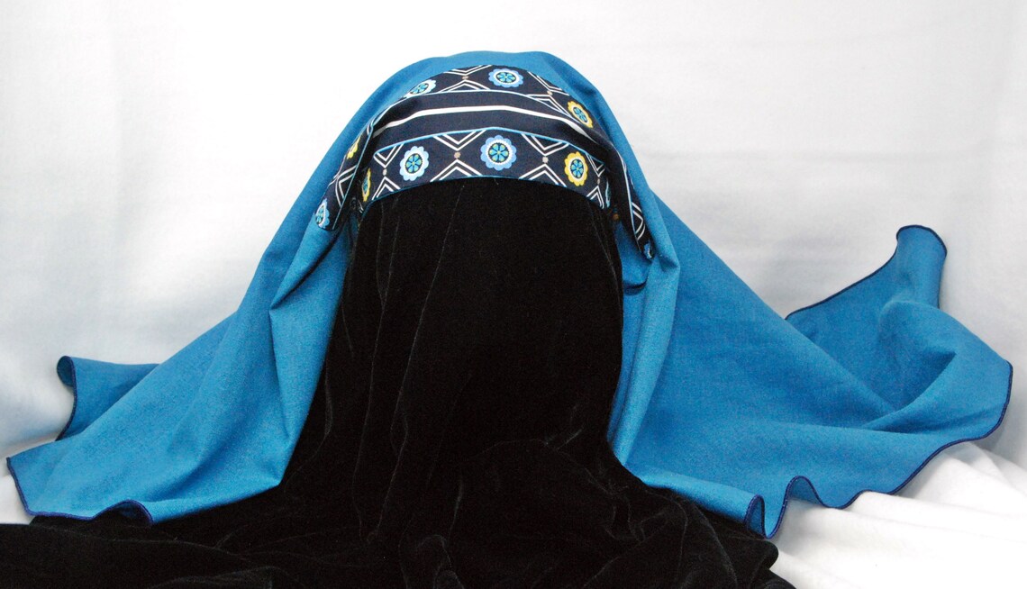 Persian Mamluk Turkish Middle Eastern headdress blue cotton | Etsy