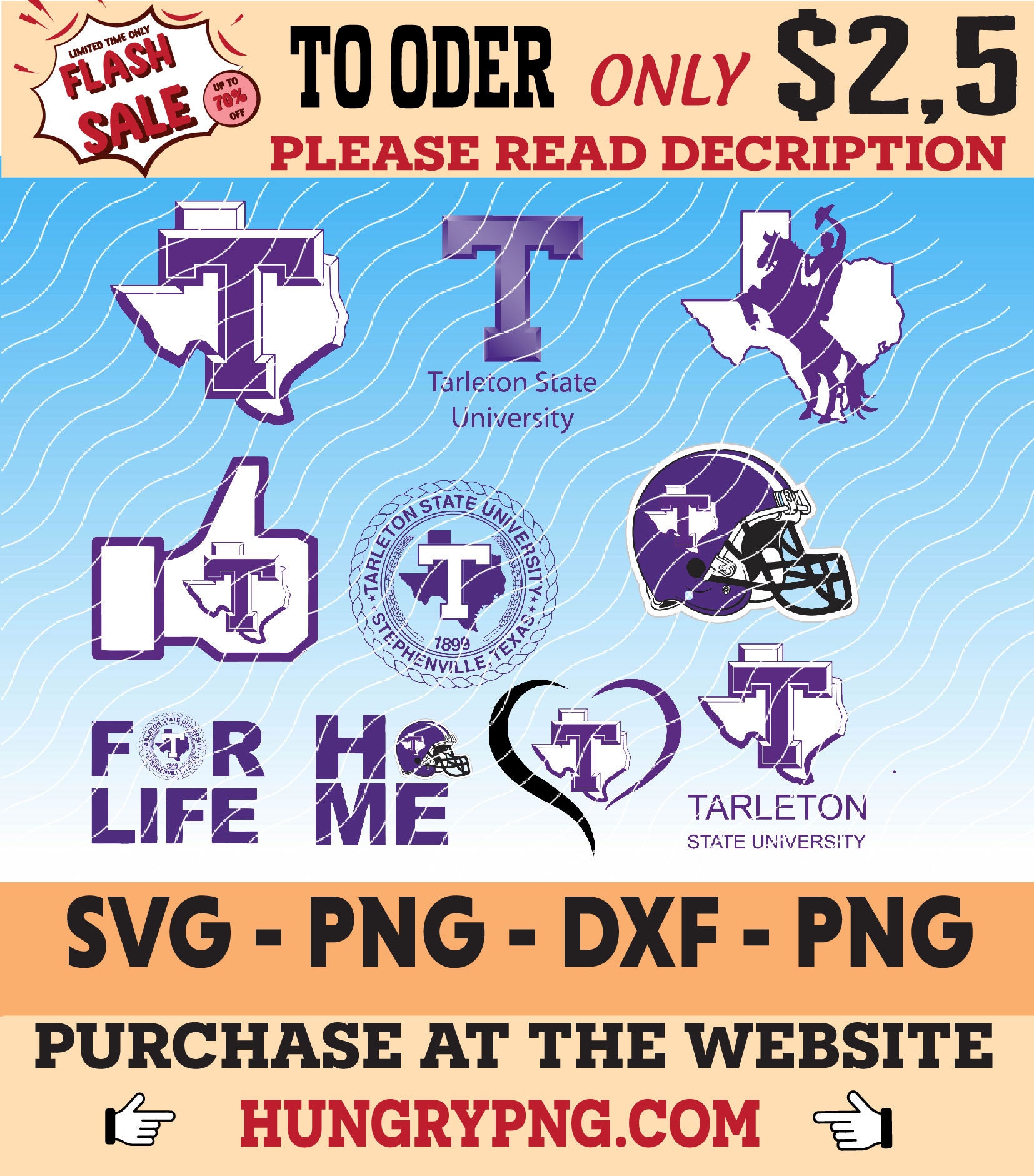 Tarleton-state-texans Football Team Svg Tarleton-state-texans - Etsy