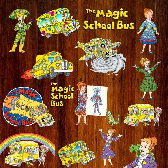 The Magic School Bus Clip Art: 15 Transparent PNG Files | Etsy
