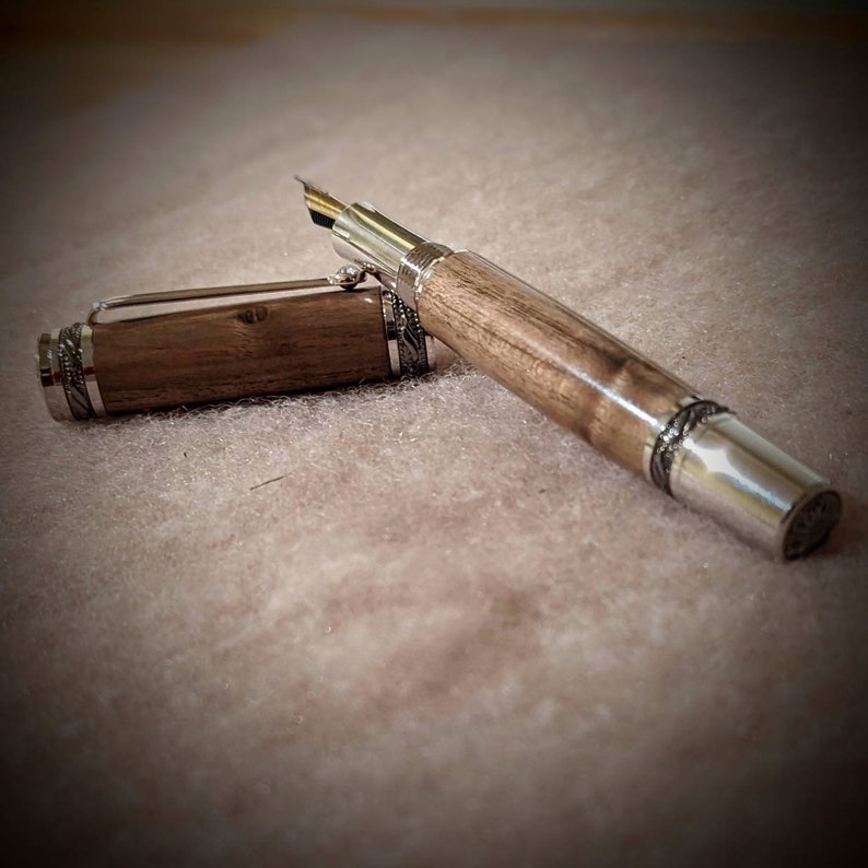 Handmade Majestic Wooden Fountain Pen Made From Figured Turkish Walnut ...