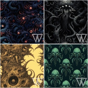Lovecraftian Horror Inspired Seamless Repeating Pattern Pack - Etsy