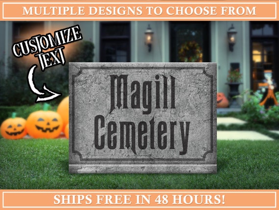Custom Last Name Cemetery Grave Yard Sign Halloween - Etsy