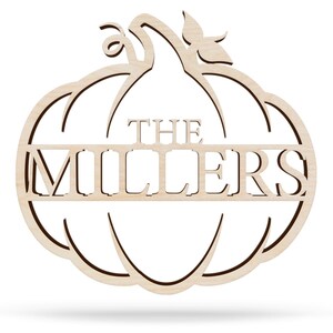 Name Sign, Pumpkin Sign, Fall Decor, Wood Door Hanger, Wood Sign ...