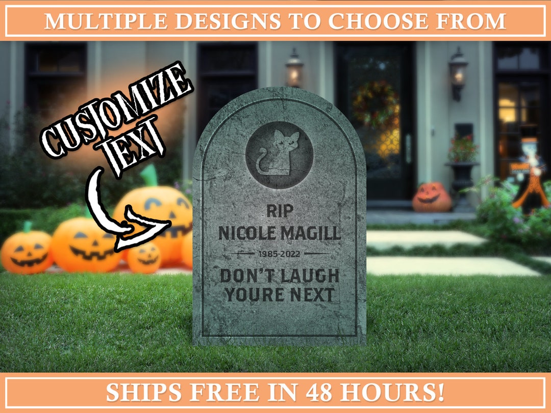 Personalized Tombstone Halloween Decoration | Custom Grave Yard Sign ...