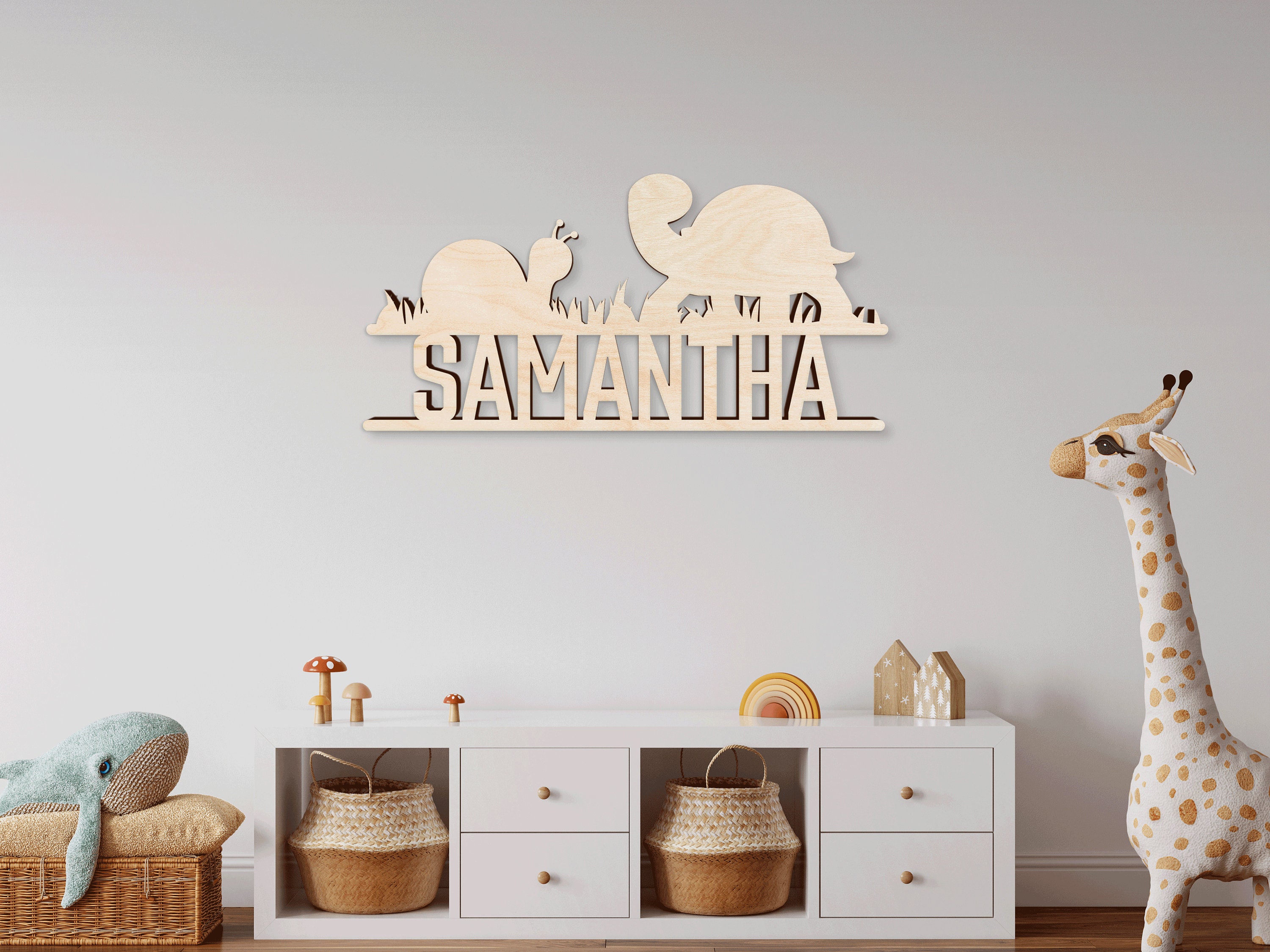 Animal Name Sign, Themed Nursery Sign, Nursery Name Sign, Baby Name ...