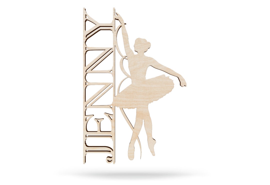Ballet Name Sign, Wood Name Sign, Custom Door Hanger, Ballerina, Girl's ...