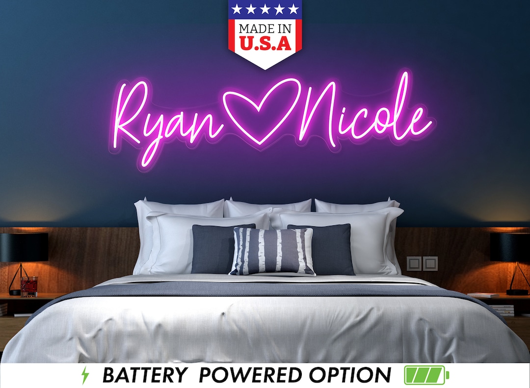 Custom Neon Valentines Day Gift | Couples Name Sign Gift | Boyfriend ...