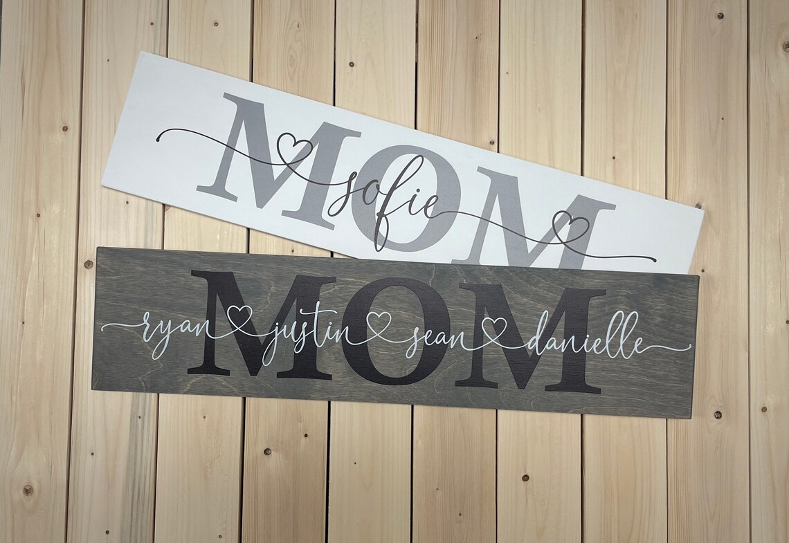 Personalized Mothers Day Gift for Mom / Custom Mom Sign / Wood | Etsy