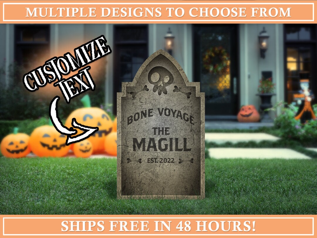 Halloween Tombstone Grave Yard Sign | Custom Decoration | Personalized ...