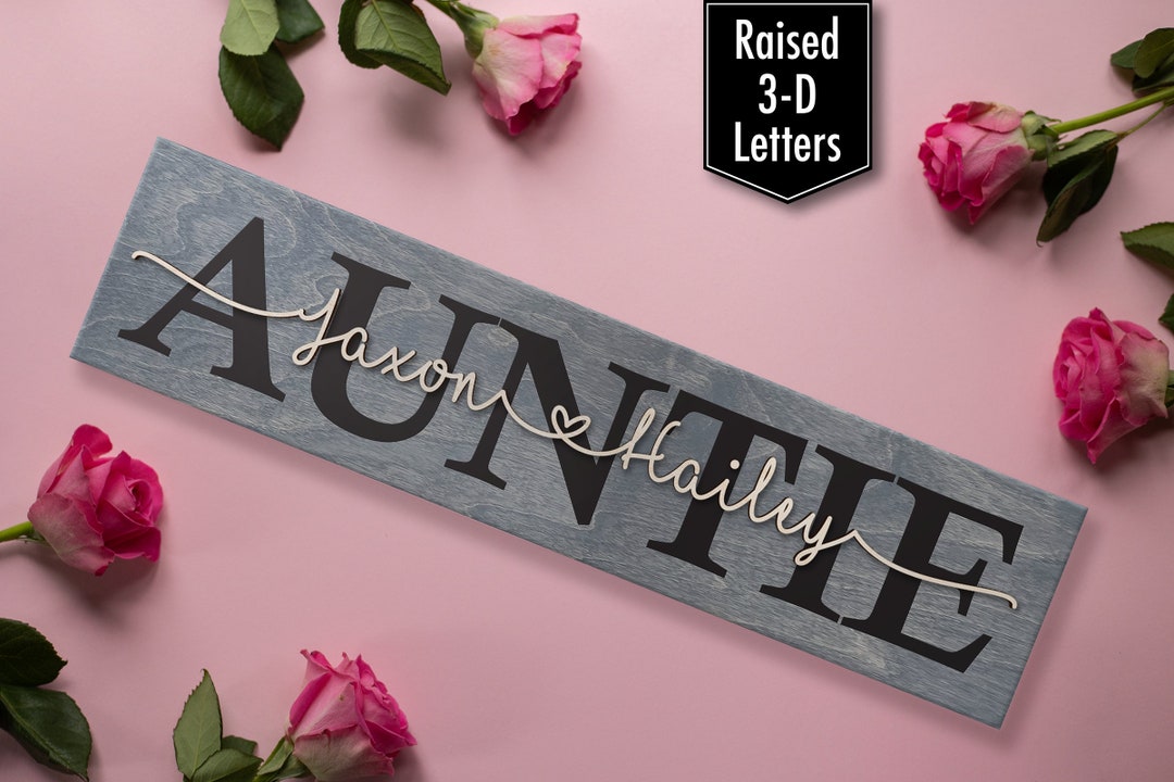 Auntie Mothers Day Gift | Auntie Sign | Gift for Aunt | Rustic Sign for ...
