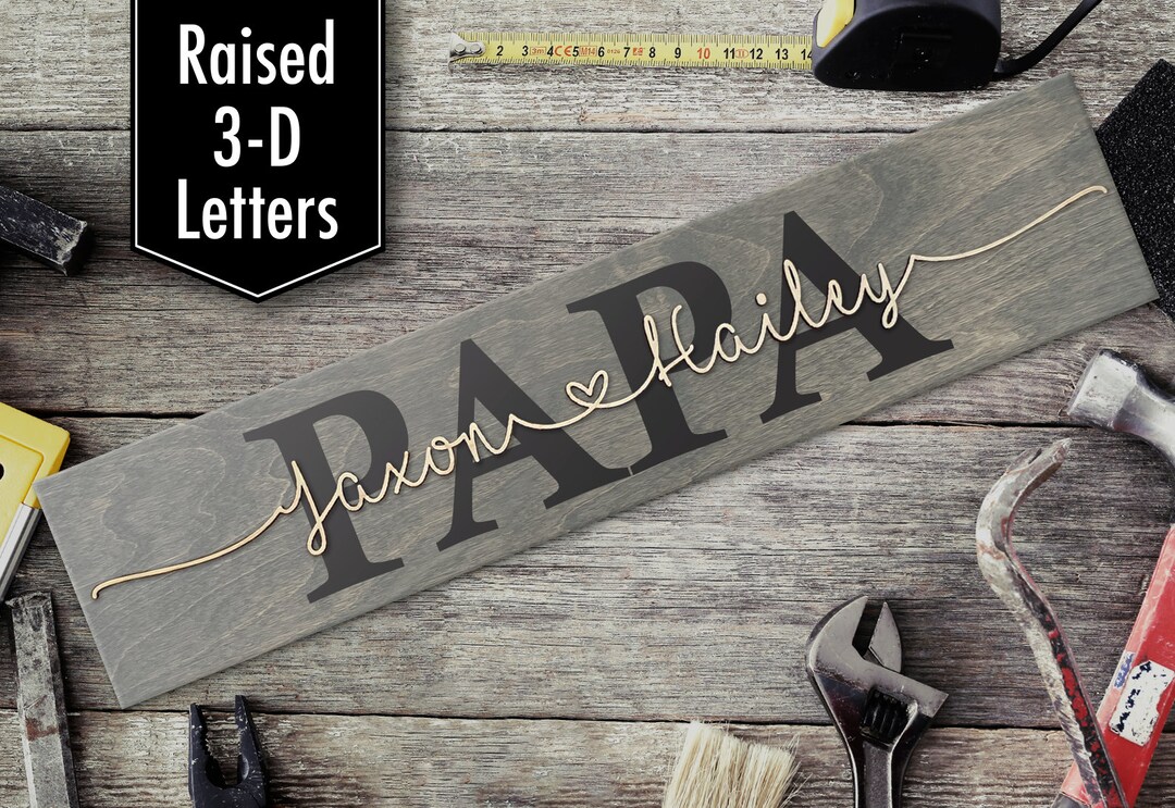 Personalized Papa Fathers Day Gift / Papa Father's Day Gift / PAPA Sign ...