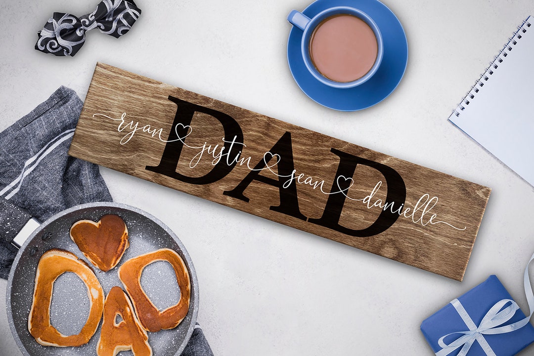 Personalized Fathers Day Gift for Dad / Custom Dad Sign / Wood Kids ...