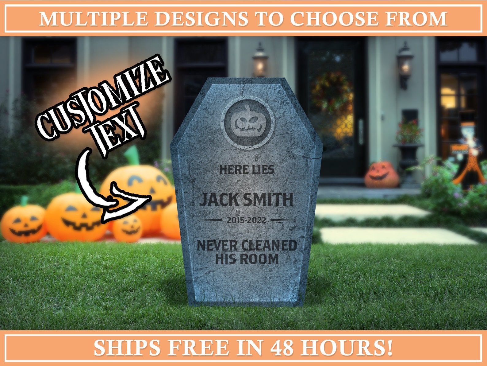 Halloween Tombstone Decoration | Custom Grave Yard Sign | Personalized ...
