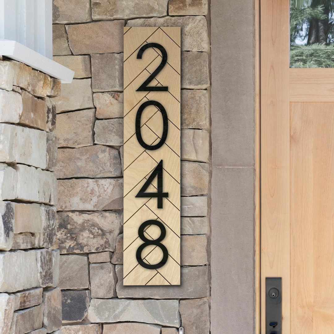 House Number Address Sign | Vertical House Numbers | New Home Decor ...