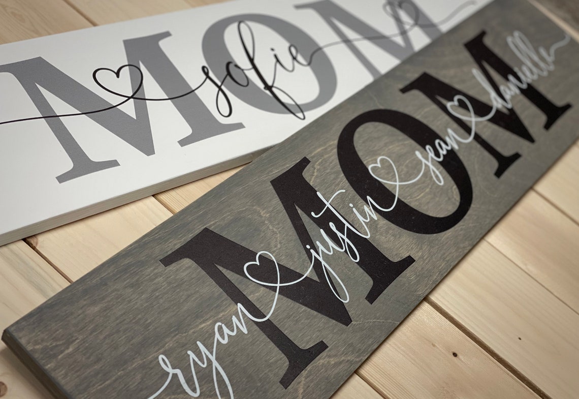 Personalized Mothers Day Gift for Mom / Custom Mom Sign / Wood | Etsy