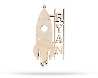 Rocket Name Sign Nursery Decor Personalized Wood Sign - Etsy