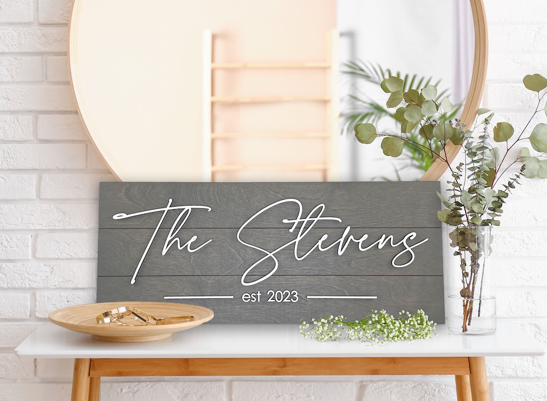 Family Last Name Sign | Personalized Wedding Gift | Pallet Sign Style ...