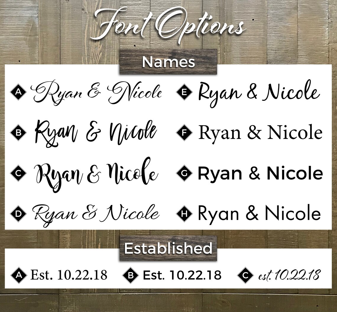 Custom Wedding Sign / Established Sign / Wedding Gift / Bridal - Etsy