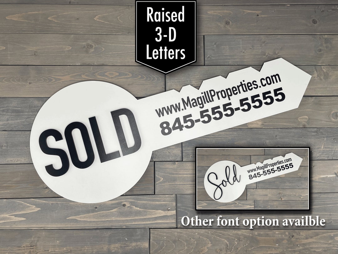 Personalized Realtor Sold Sign / Custom Real Estate Gift / Wood Key ...