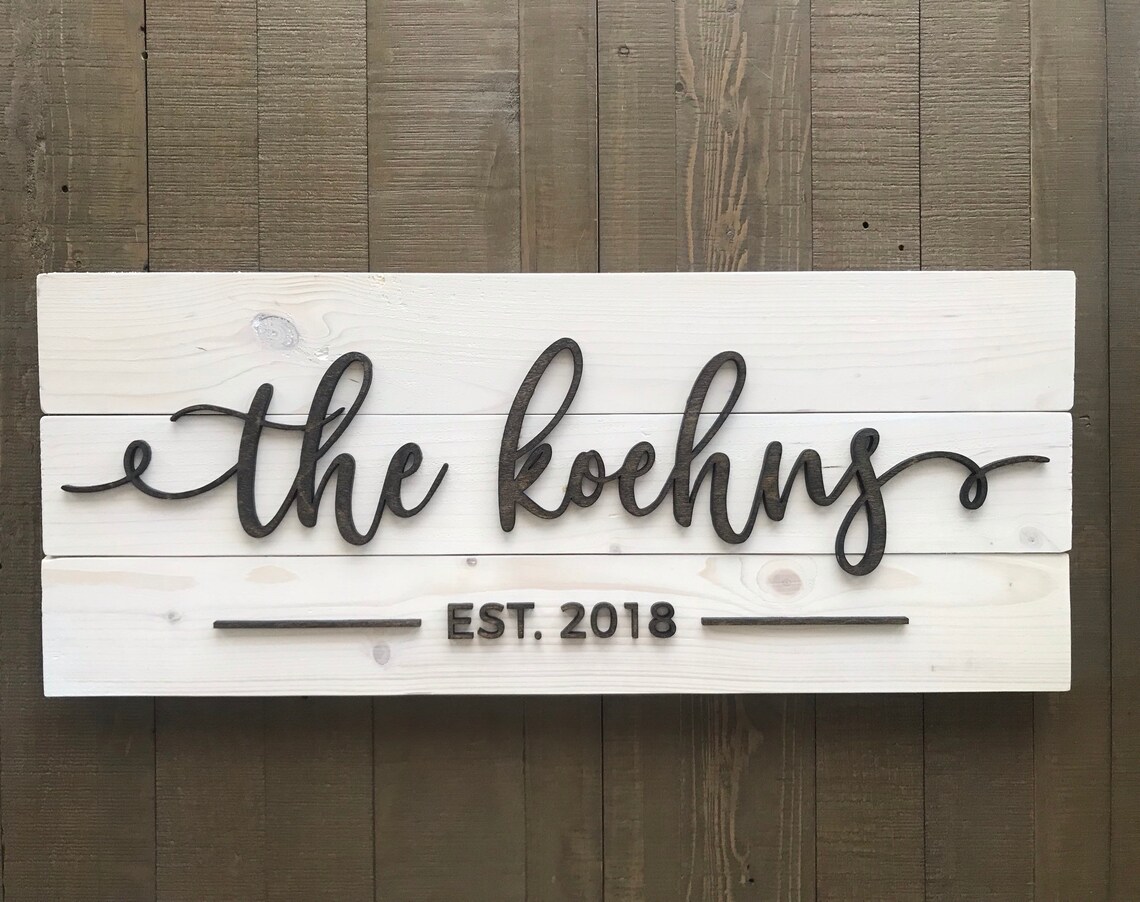 Wedding Gift Family Name Sign Bridal Shower Gift Wedding - Etsy