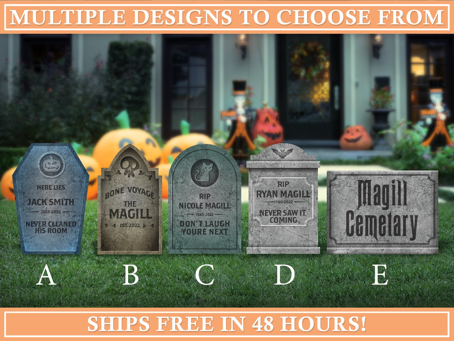 Halloween Tombstone Decoration | Custom Grave Yard Sign | Personalized ...