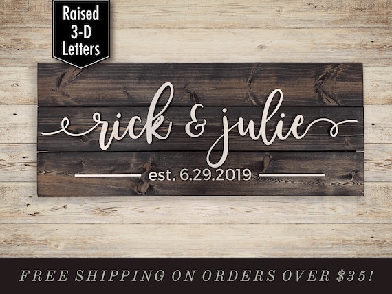 First Name Sign Wedding Gift Girlfriend Gift Boyfriend - Etsy