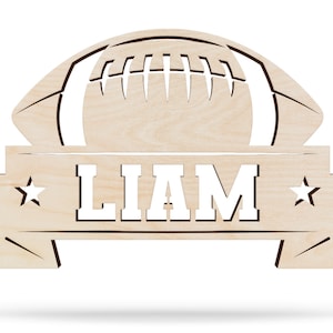 Football Name Sign, Sports, Nursery Decor, Personalized Wood Sign, Kids ...