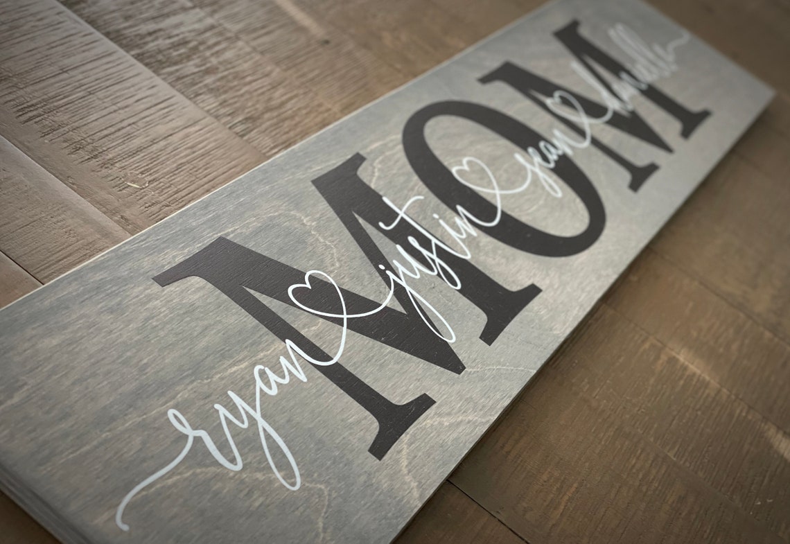 Personalized Mothers Day Gift for Mom / Custom Mom Sign / Wood - Etsy