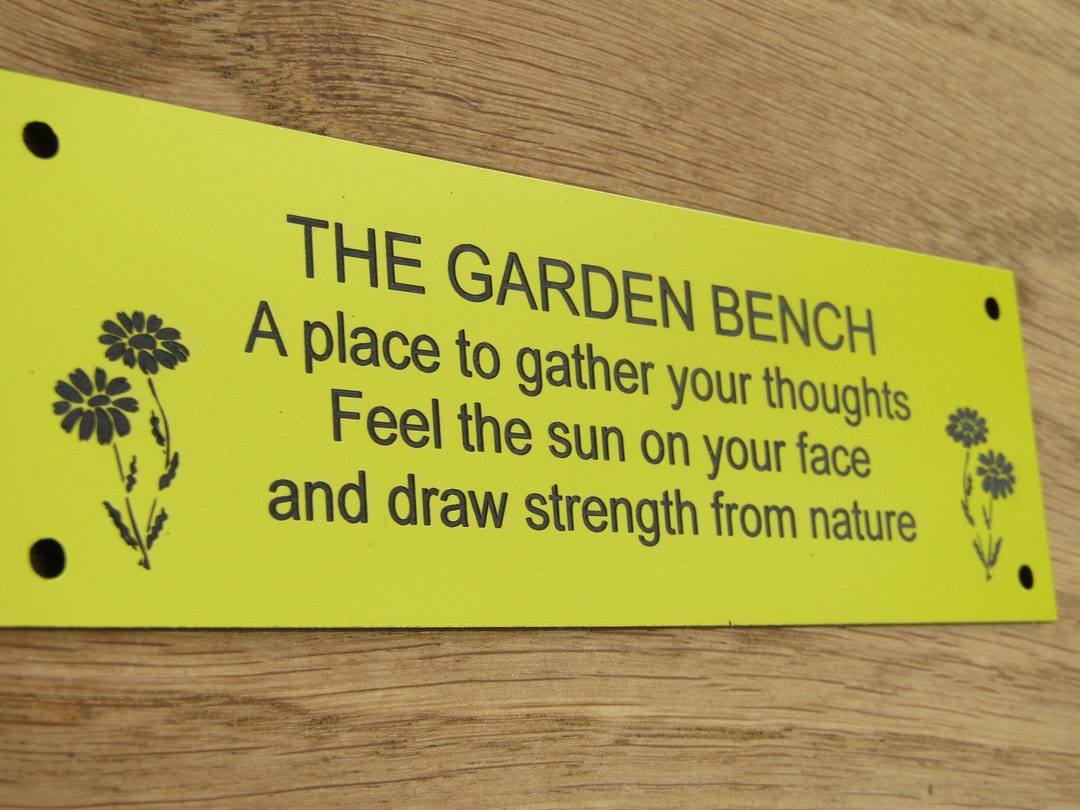 The Garden Bench Plaque - Etsy UK