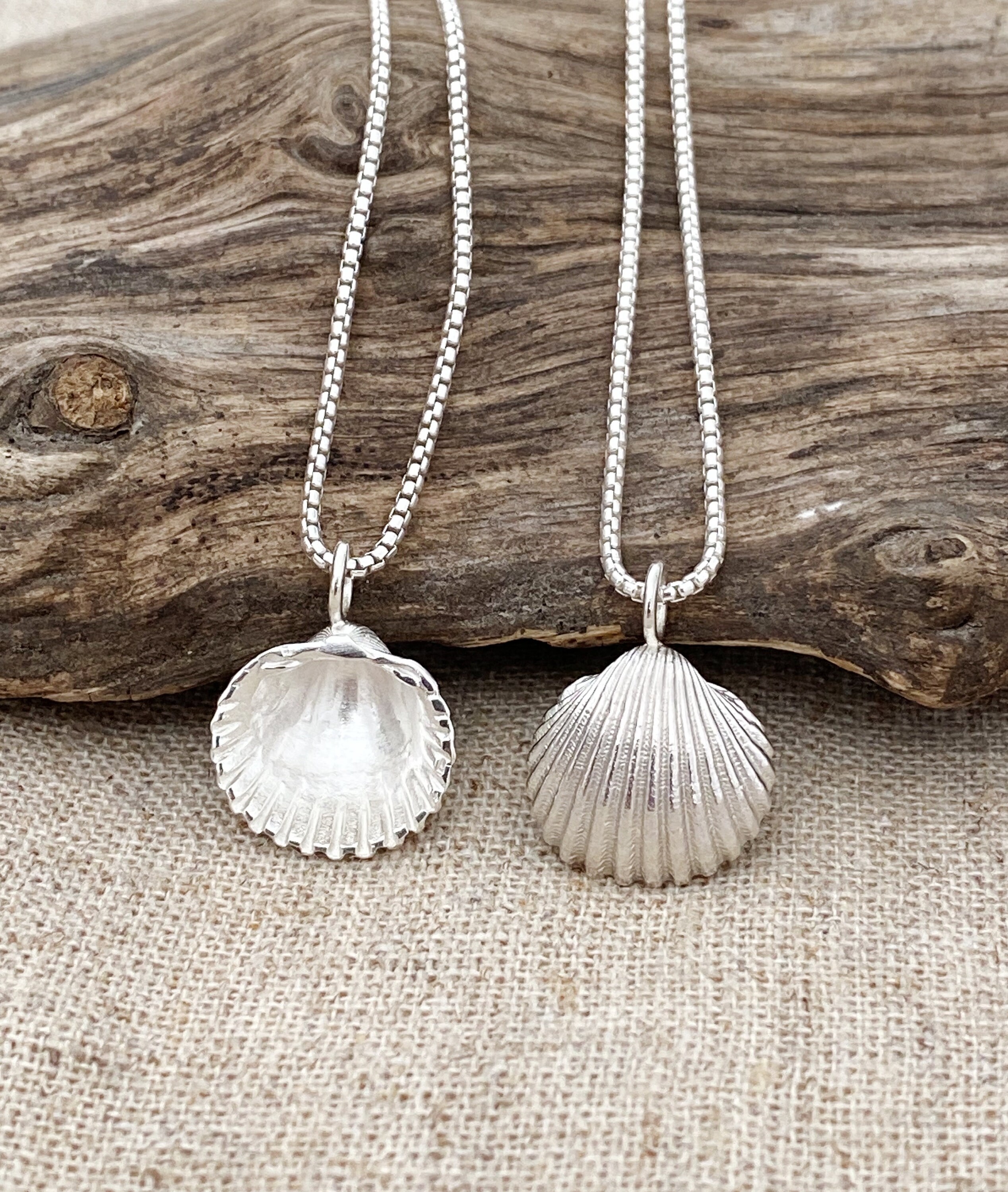 Silver Shell Necklaces, Handmade, Sterling Silver Shell Pendant, Ocean ...