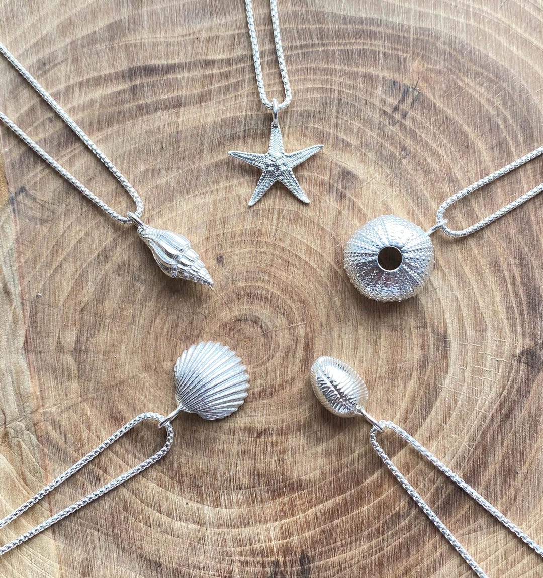 Silver Shell Necklace, Handmade, Sterling Silver Shell Pendant, Beach ...