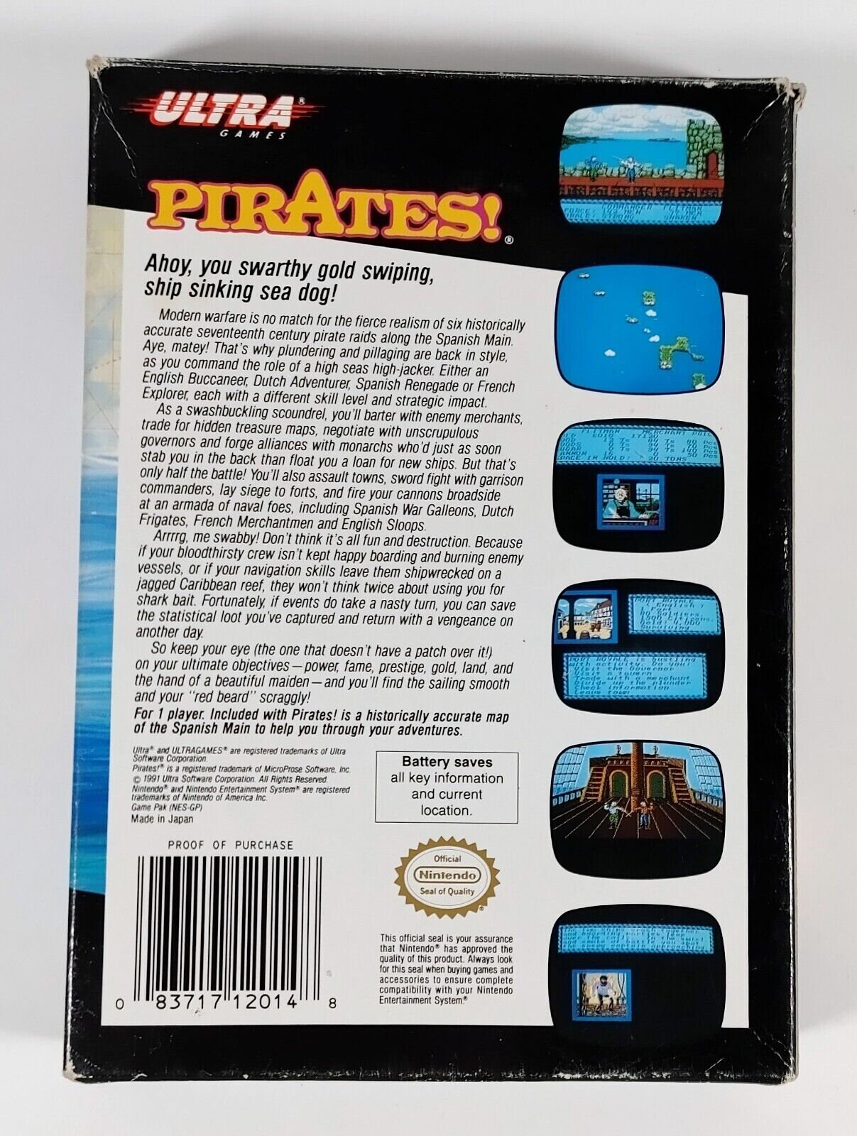 Pirates 1991 NES Game Box Ultra Microprose Rare Sid Meier - Etsy