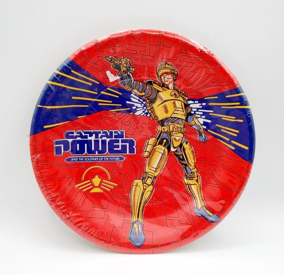 Captain Power and the Soldiers of the Future 9” Paper Plates Vintage ...