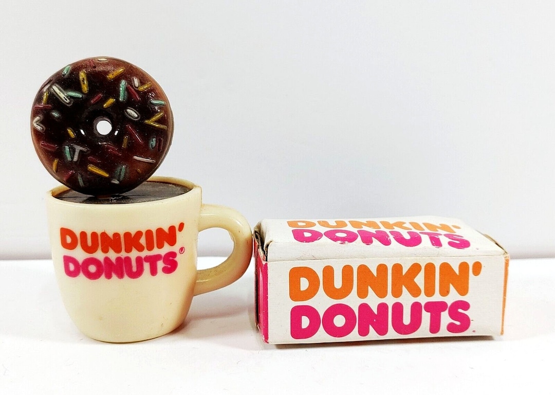 DUNKIN DONUTS Box 12 Little Donuts & Coffee Cup W/donut Fridge Magnets ...