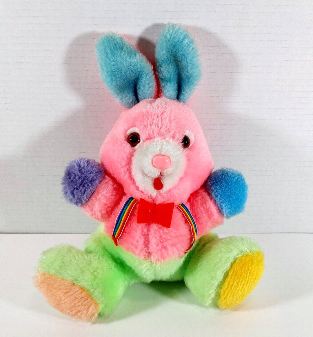 Vintage Best-made Toys Colorblock Bunny Rabbit Stuffed Animal - Etsy