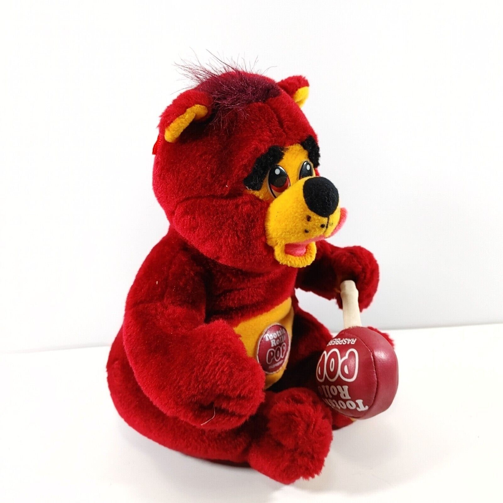 Vintage NANCO Plush Bear Tootsie Roll Pop Raspberry 1999 Advertising ...