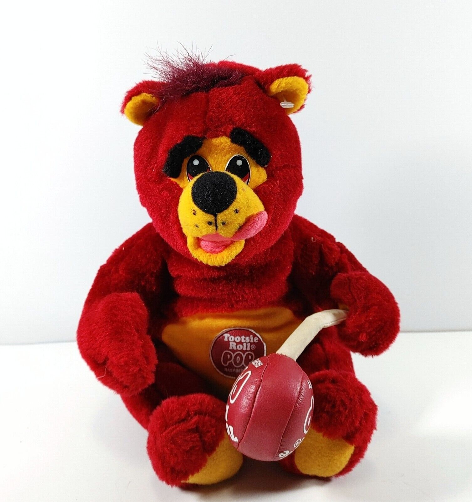 Vintage NANCO Plush Bear Tootsie Roll Pop Raspberry 1999 Advertising ...