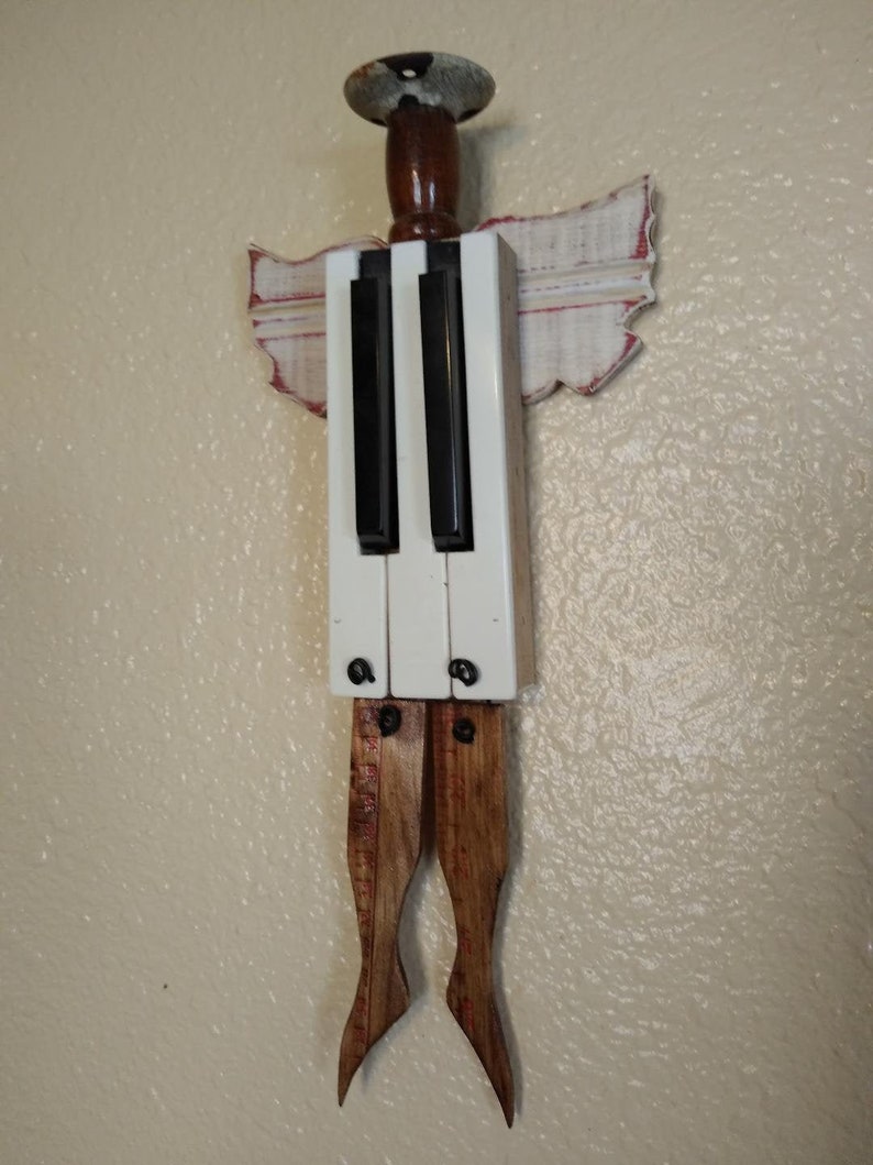 Music Lover Handcrafted Upcycled Vintage Piano Key Angel Art | Etsy