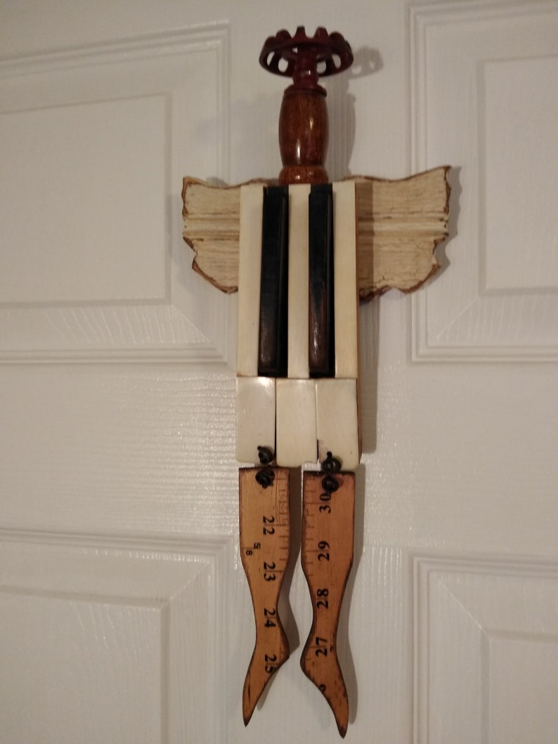 Music Lover Handcrafted Upcycled Vintage Piano Key Angel Art | Etsy