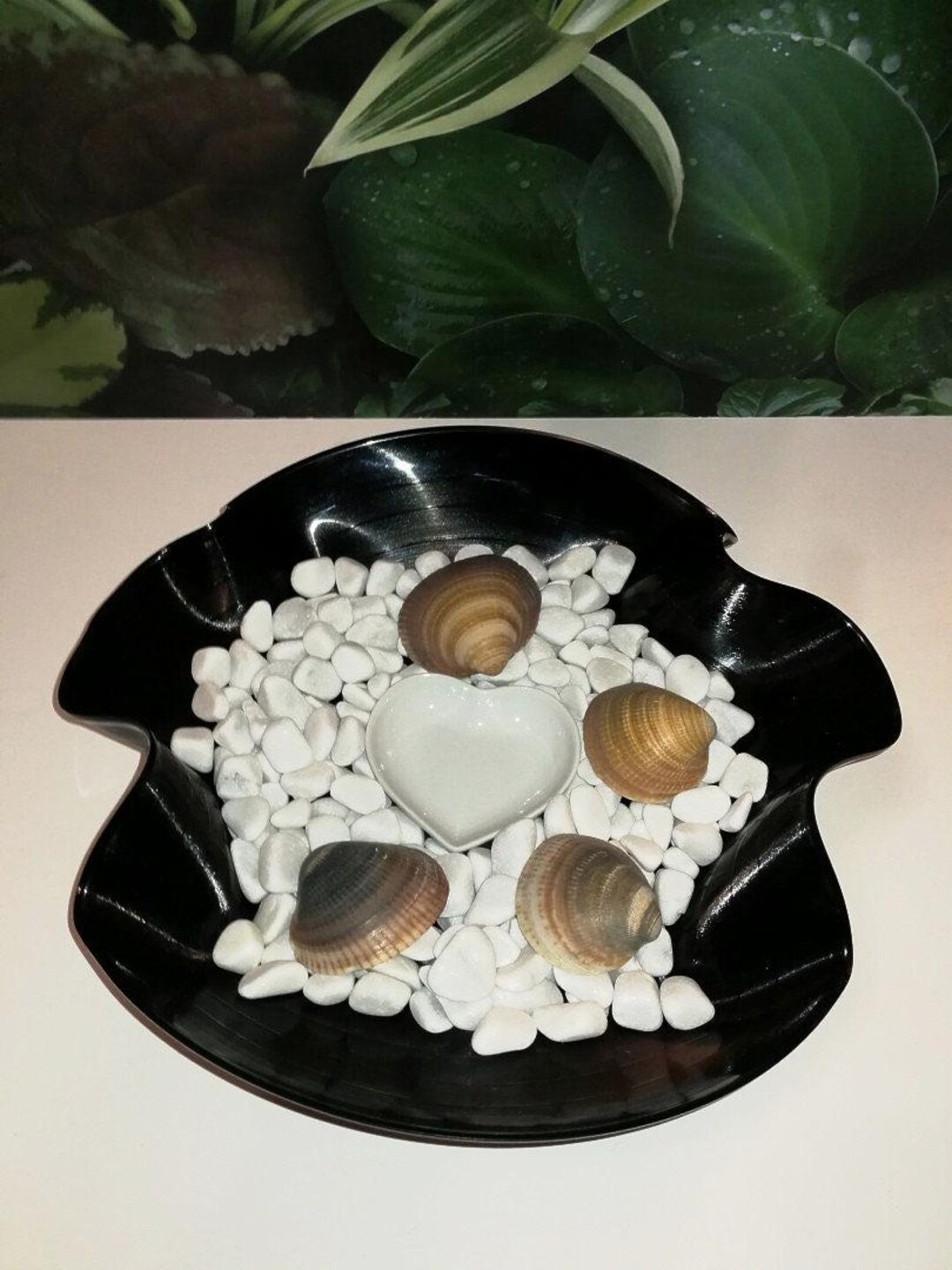 Decorative Zen Garden Design With Shells and Heart Made With a Vintage ...