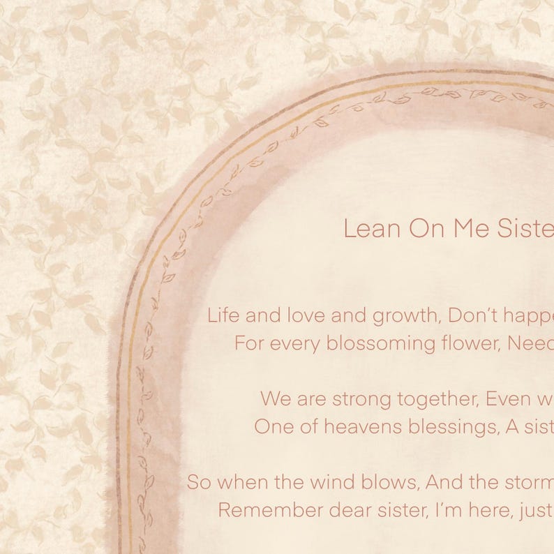 Lean on Me Sister Poem Print | LDS Artwork | Sister Gift | Ministering ...
