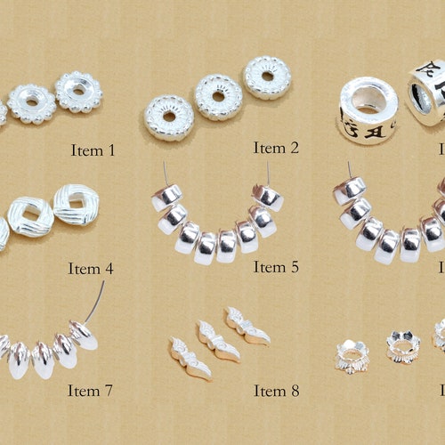 5 Pcs Sterling Silver Spacer Beads DIY Jewelry Making - Etsy